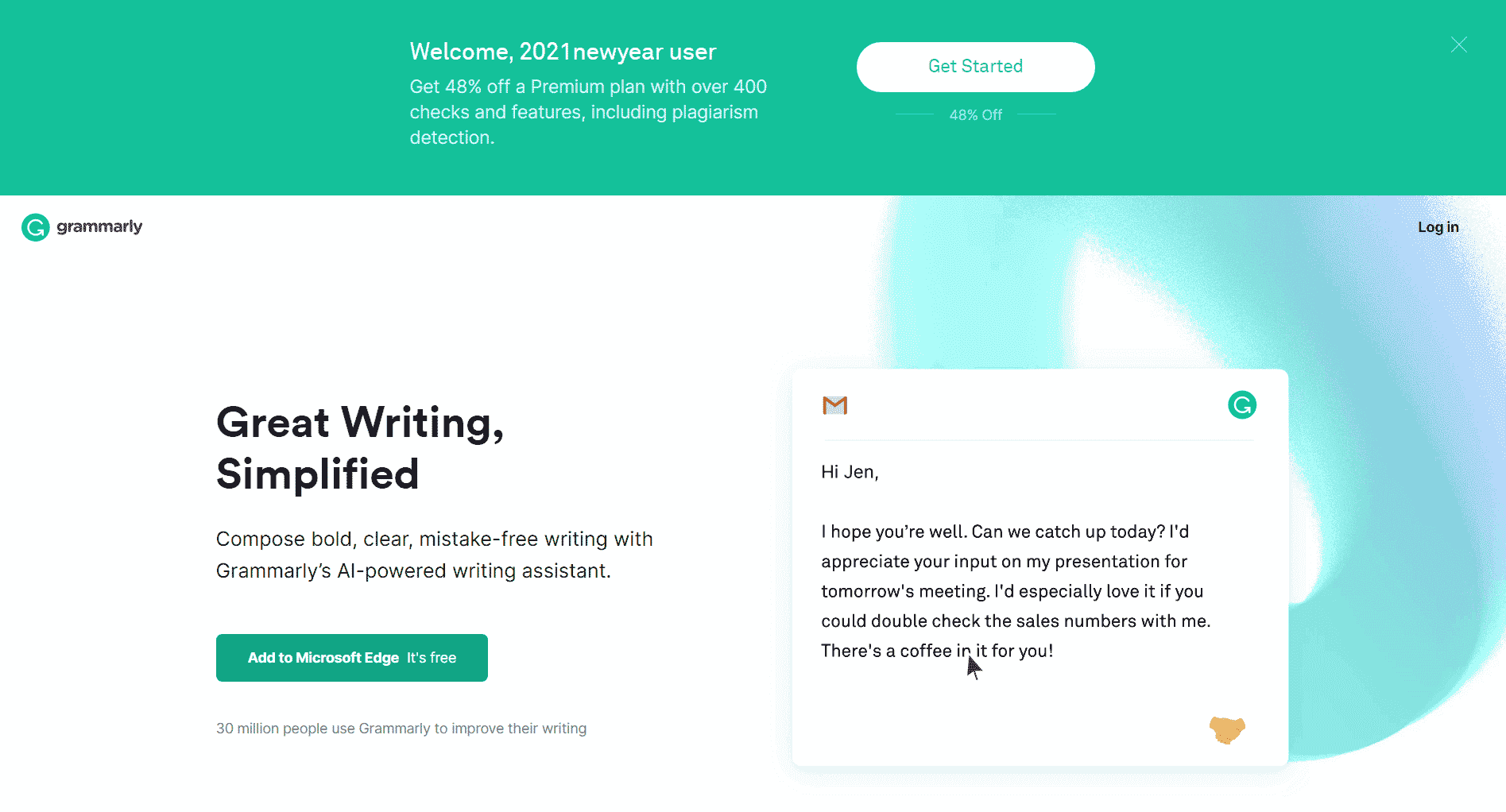 New Year Sale Discount on Grammarly Premium: 1 Year @ $75