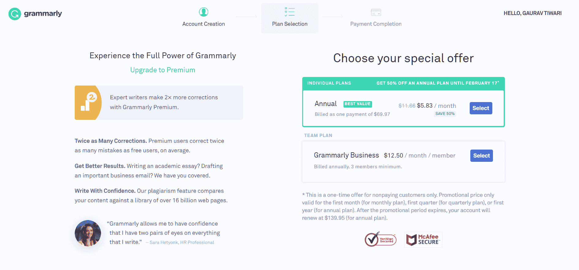 New Year Sale Discount on Grammarly Premium: 1 Year @ $75