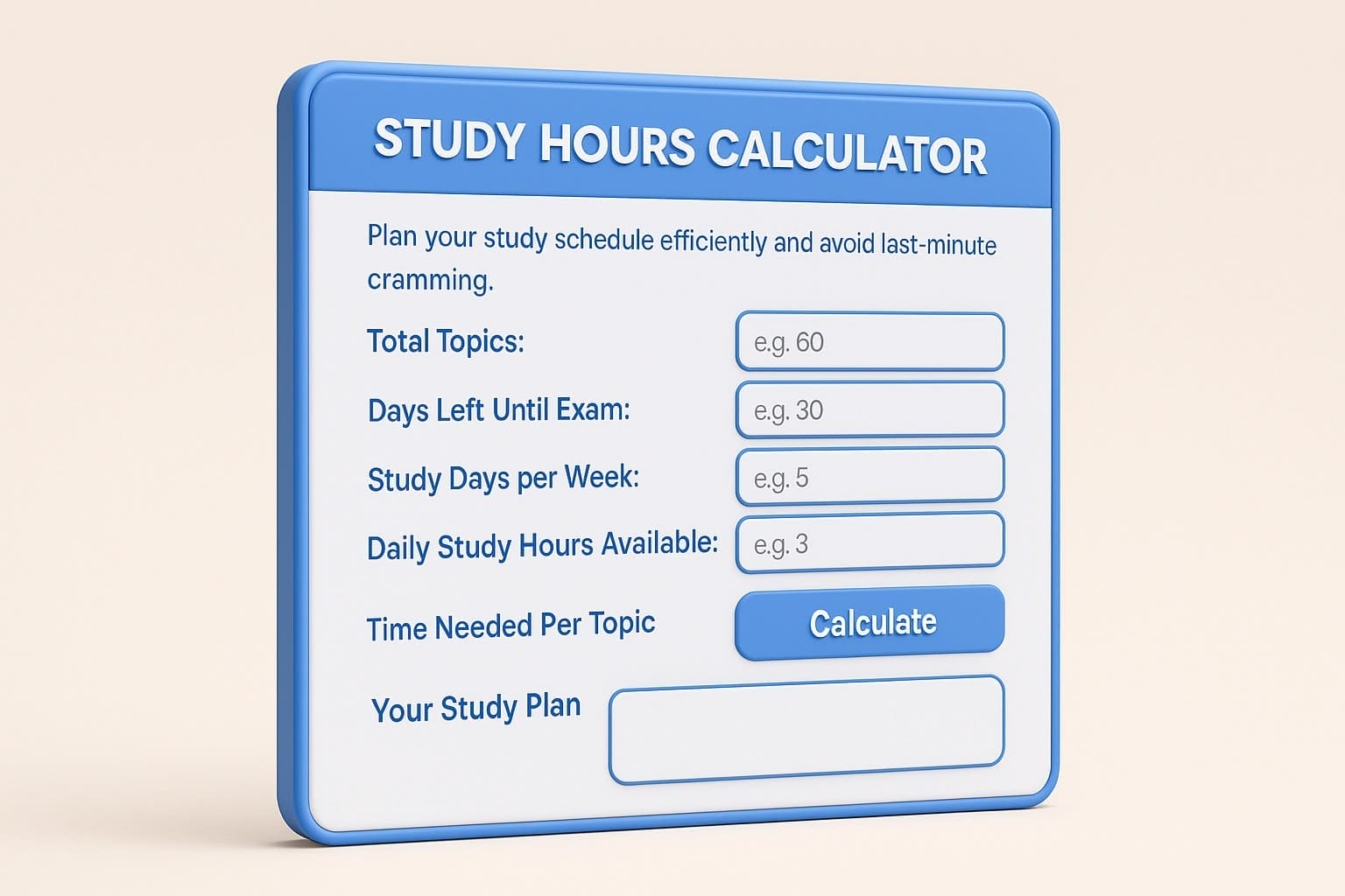 Study Hours Calculator – Gaurav Tiwari